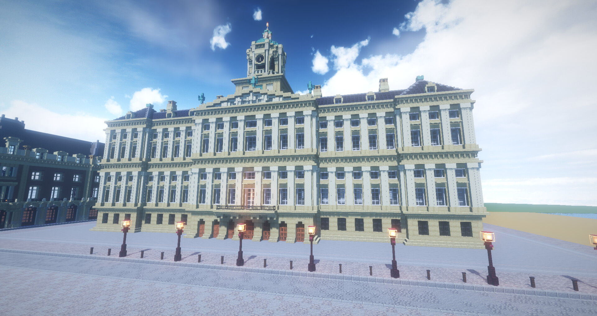 Amsterdam royal palace at the Dam square - Hoogedam Project Minecraft Map