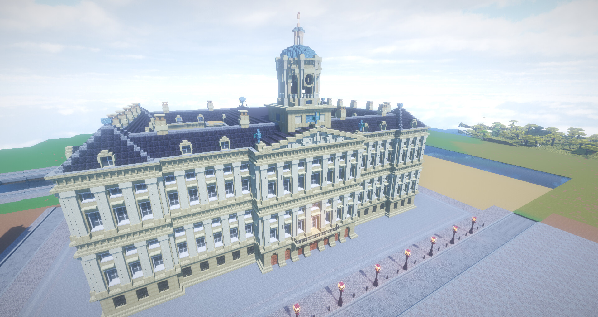 Amsterdam royal palace at the Dam square - Hoogedam Project Minecraft Map