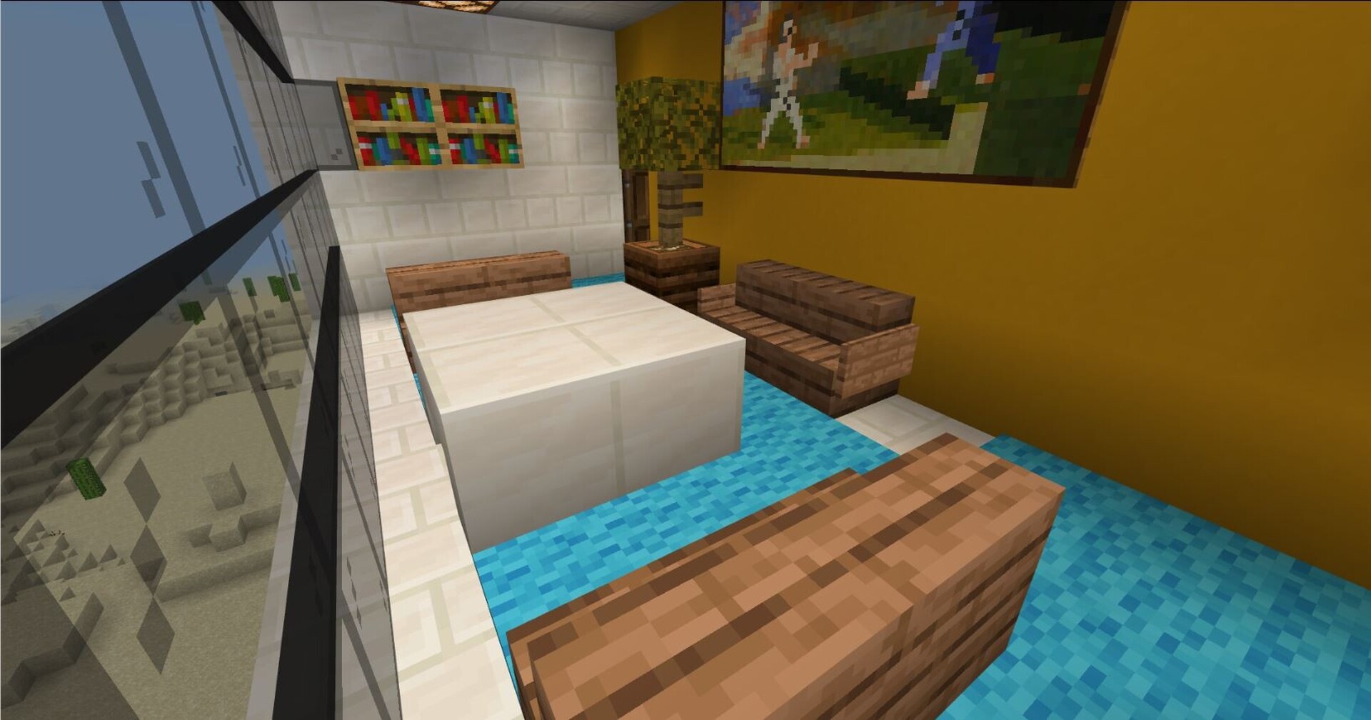 MODERN HOUSES - House on cliff (Bedrock Edition) Minecraft Map