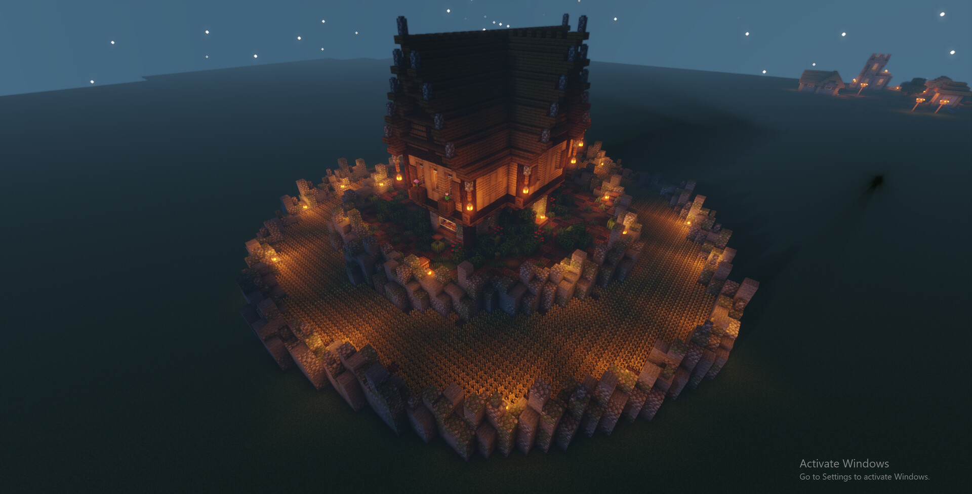 House/Farm House + (Walled) Surrounding Wheat Field Minecraft Map