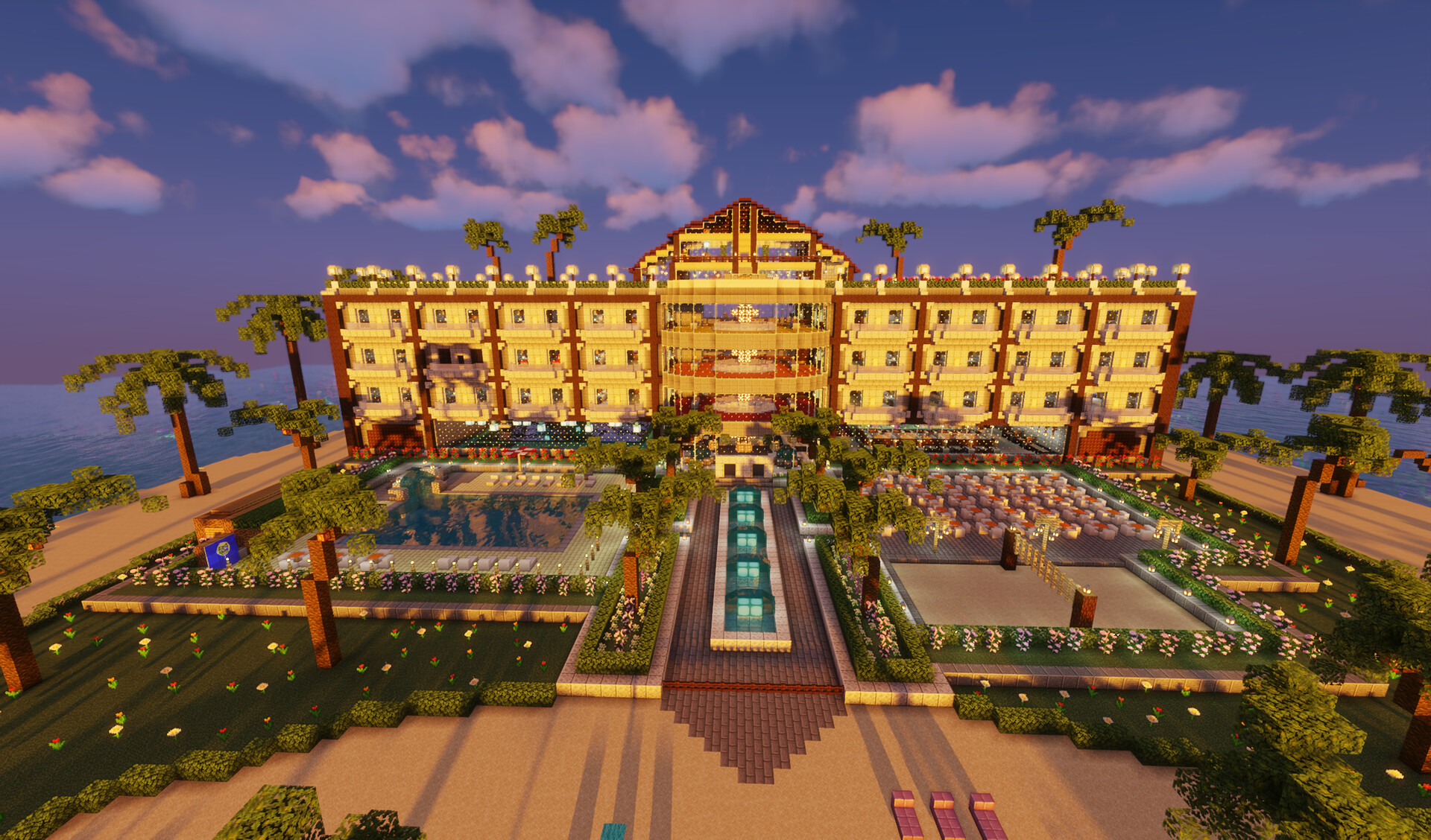 Sunset Resort Hunt Minecraft Map