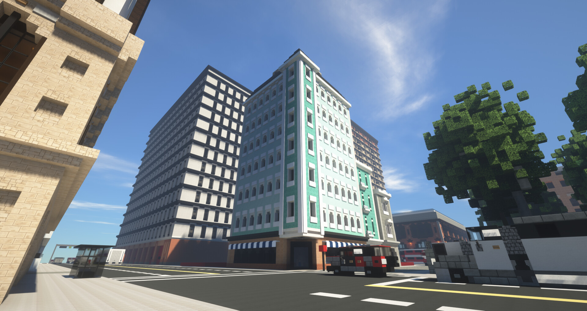 Traditional corner building Minecraft Map