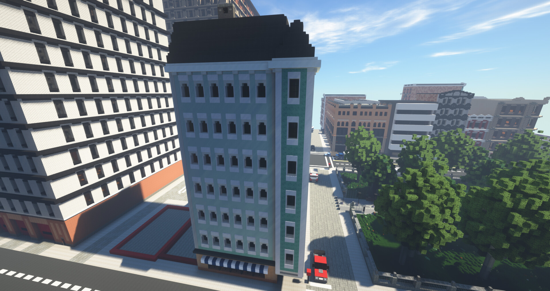 Traditional corner building Minecraft Map