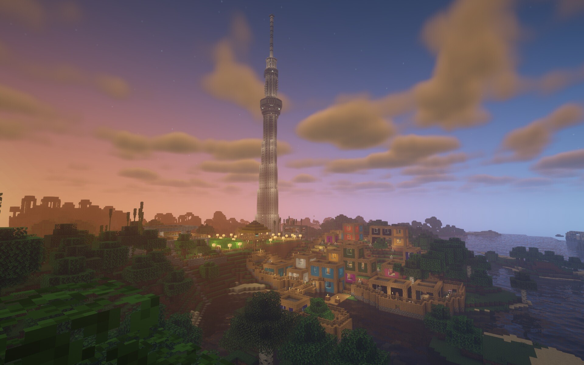 サバイバル用スカイツリー(高さ192ブロック) | Survival-Friendly Skytreee (192 blocks tall ...