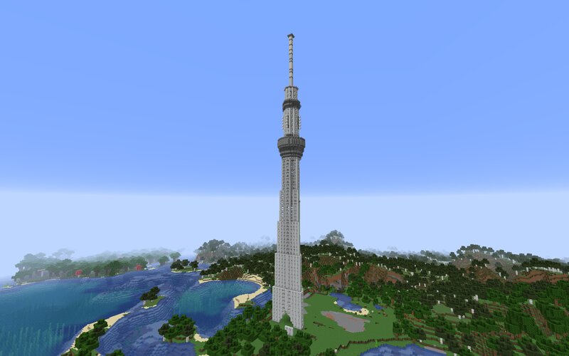 サバイバル用スカイツリー(高さ192ブロック) | Survival-Friendly Skytreee (192 blocks tall ...