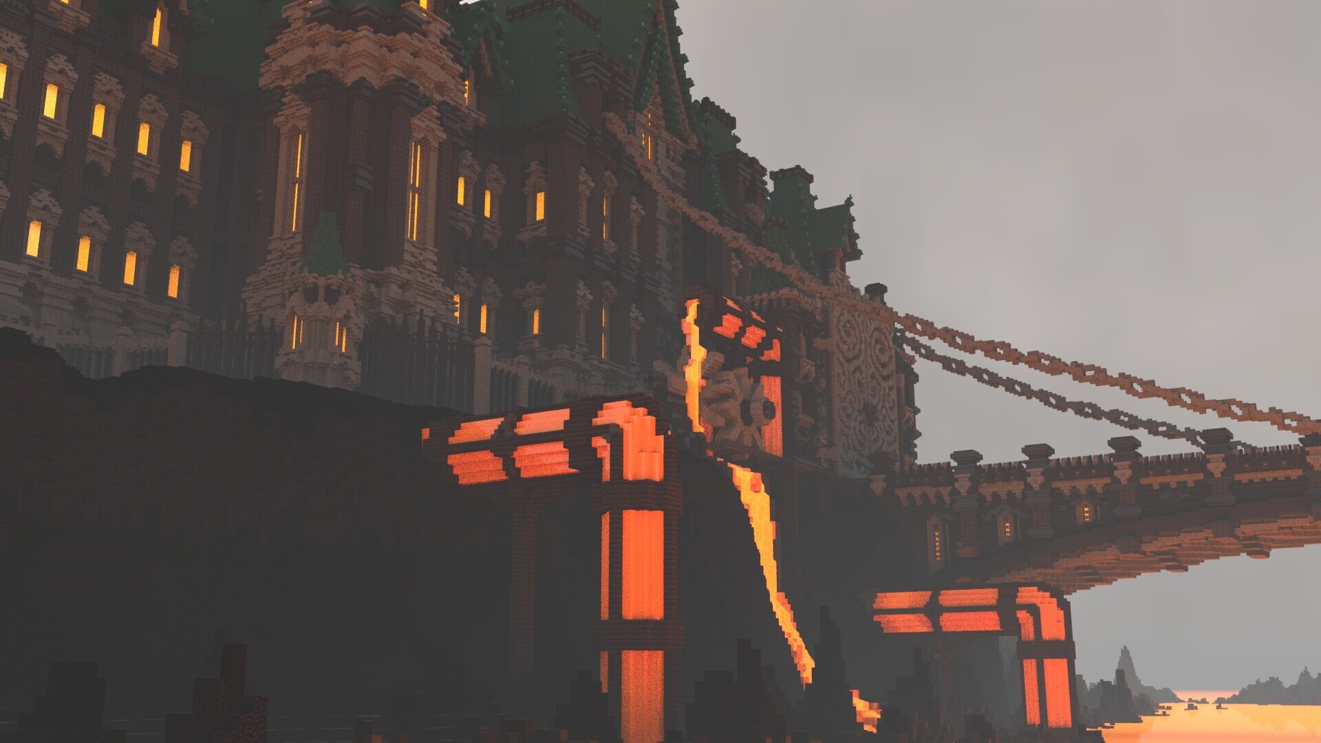 MASSIVE Lava Mansion Minecraft Map