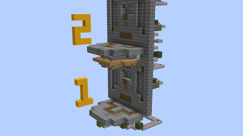 Flush Slime-Block Elevator -- No Visible Redstone, No Fall Damage Minecraft Map
