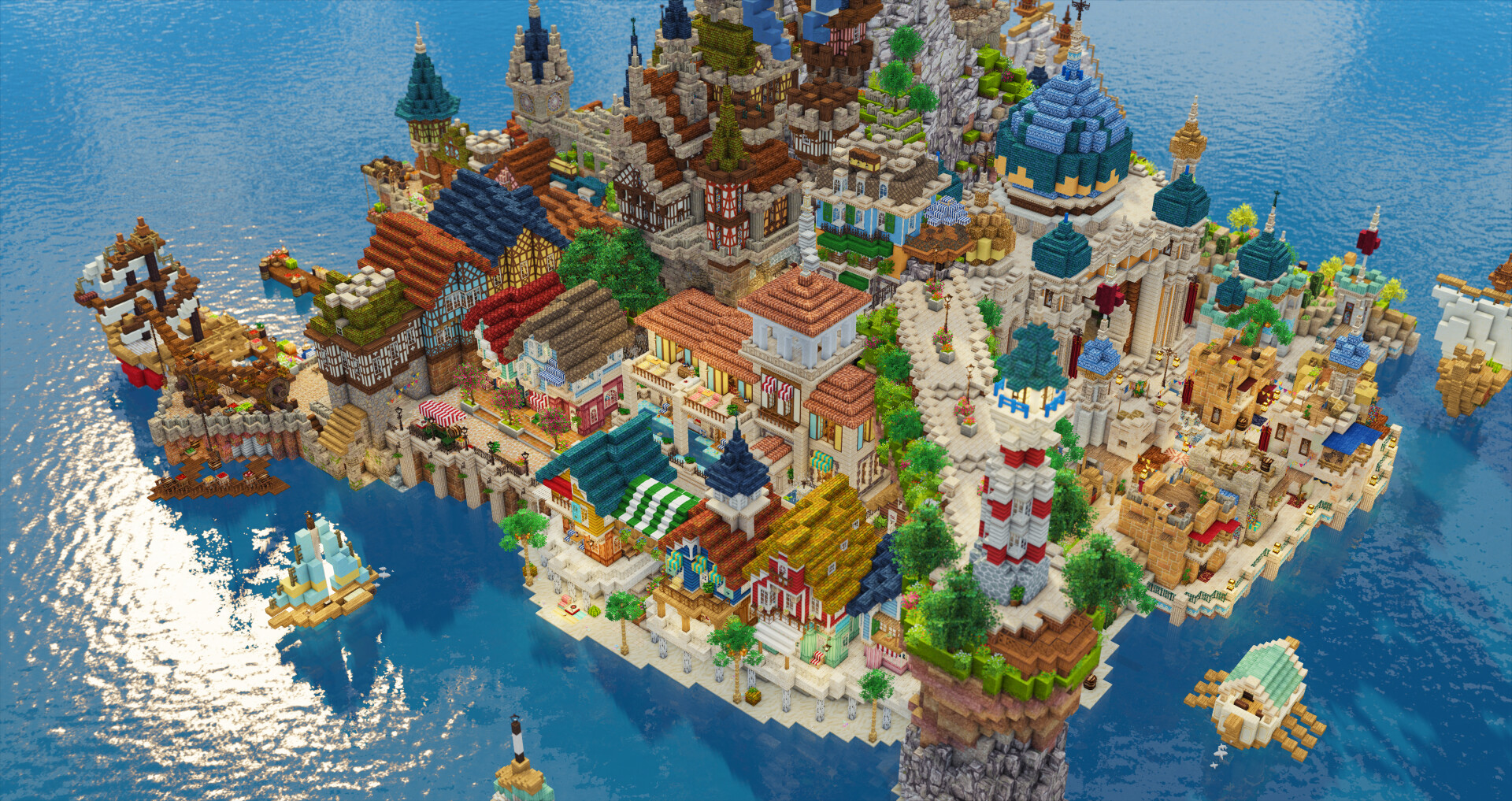 Fantasy Island Guarded by Two Legendary Birds Minecraft Map