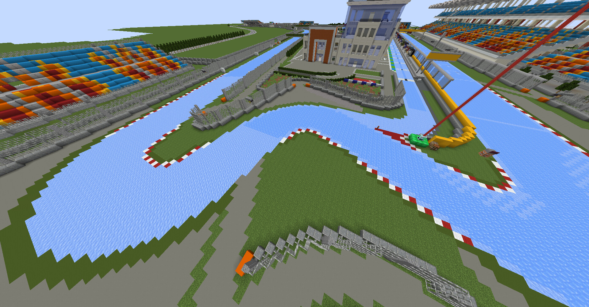 F1 Istanbul Park Ice Boat Racing track (1.17.1) Minecraft Map
