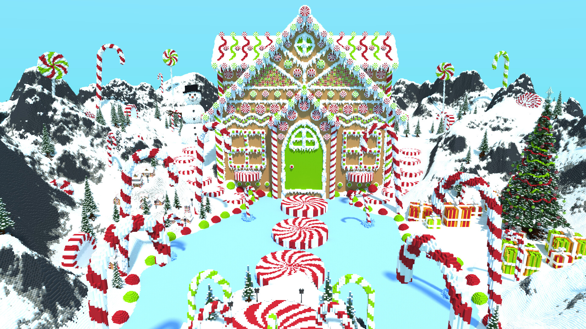 Giant Christmas Gingerbread House Minecraft Map