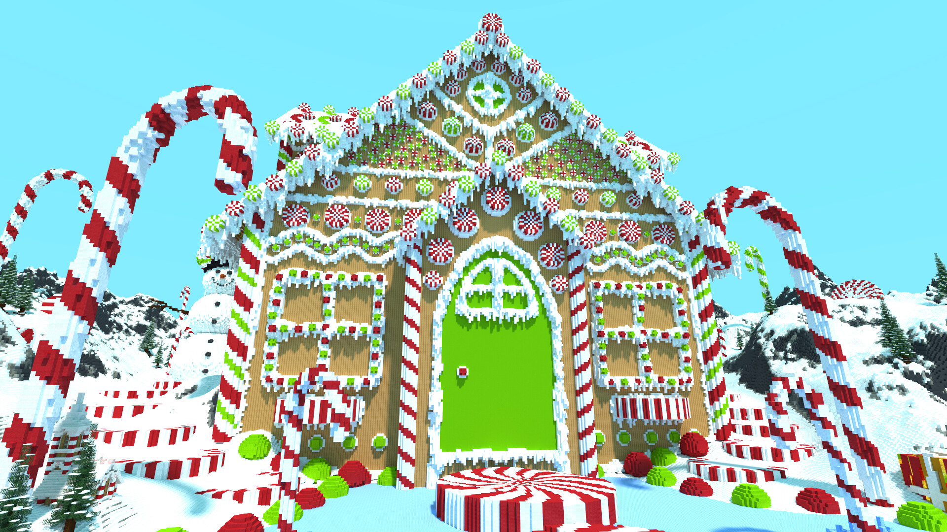 Giant Christmas Gingerbread House Minecraft Map