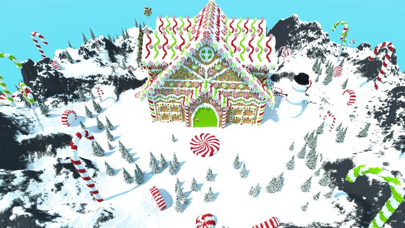 Giant Christmas Gingerbread House Minecraft Map