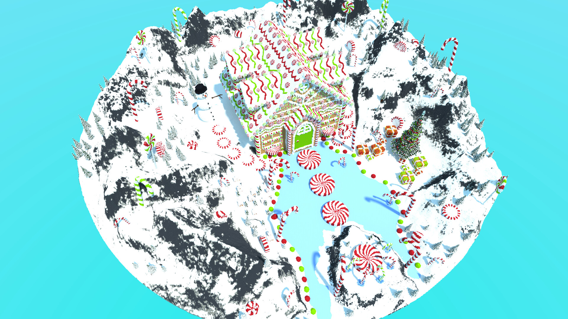 Giant Christmas Gingerbread House Minecraft Map