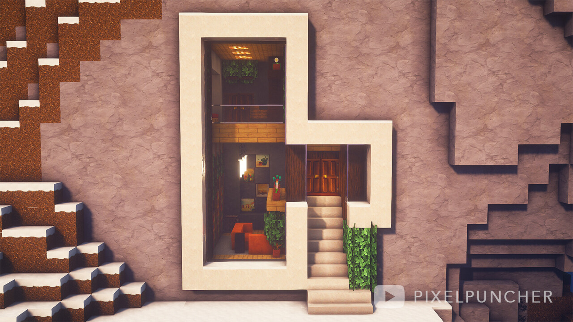 Simple Modern Mountain House Minecraft Map