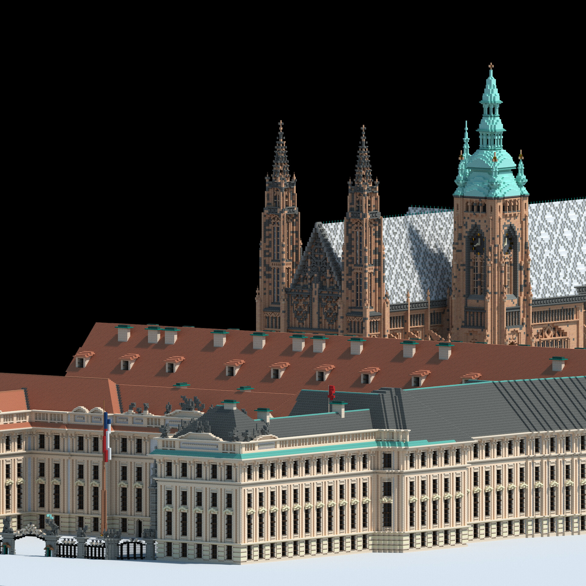 Prague castle with St. Vitus cathedral | Krysot | stage 35% (with ...