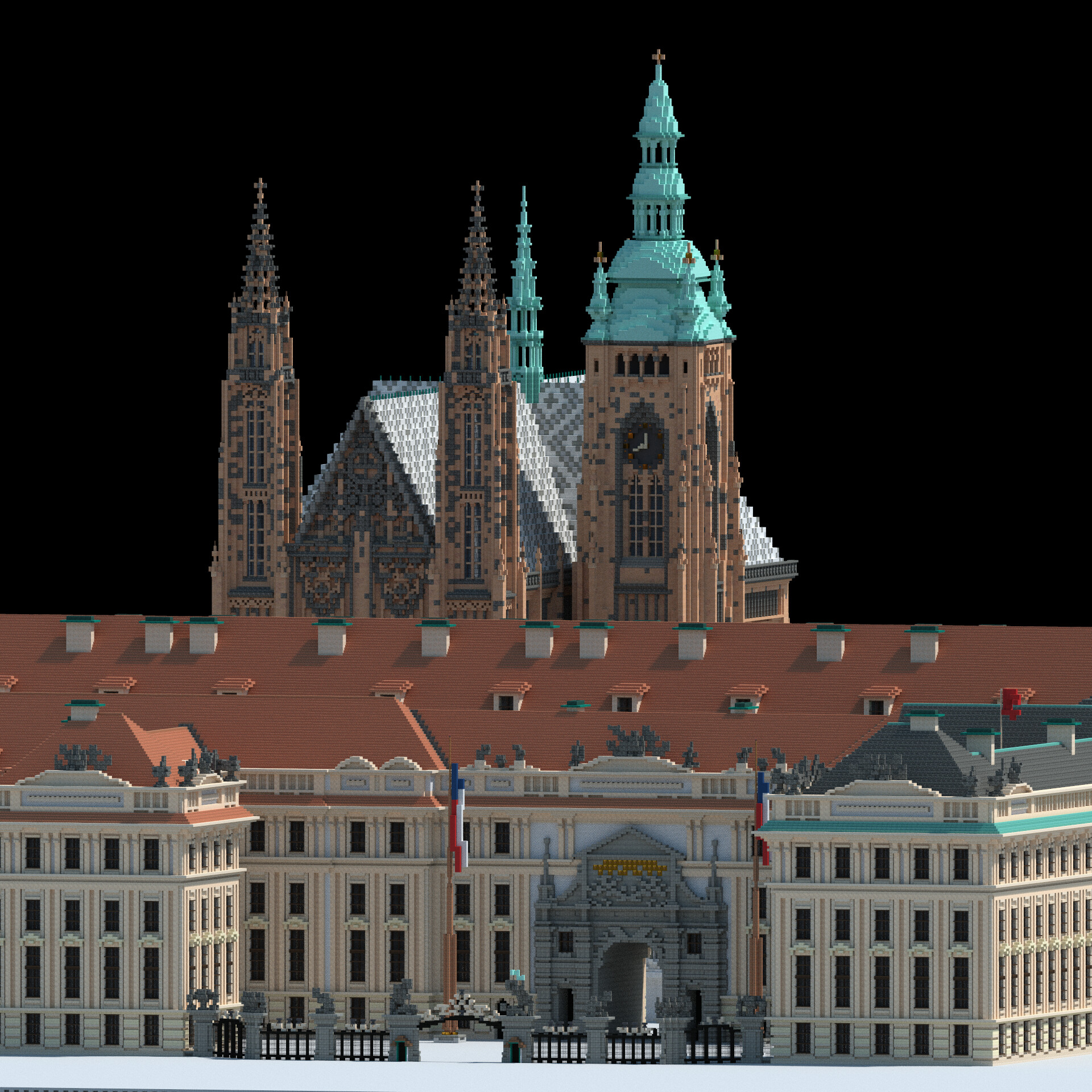 Prague castle with St. Vitus cathedral | Krysot | stage 35% (with ...