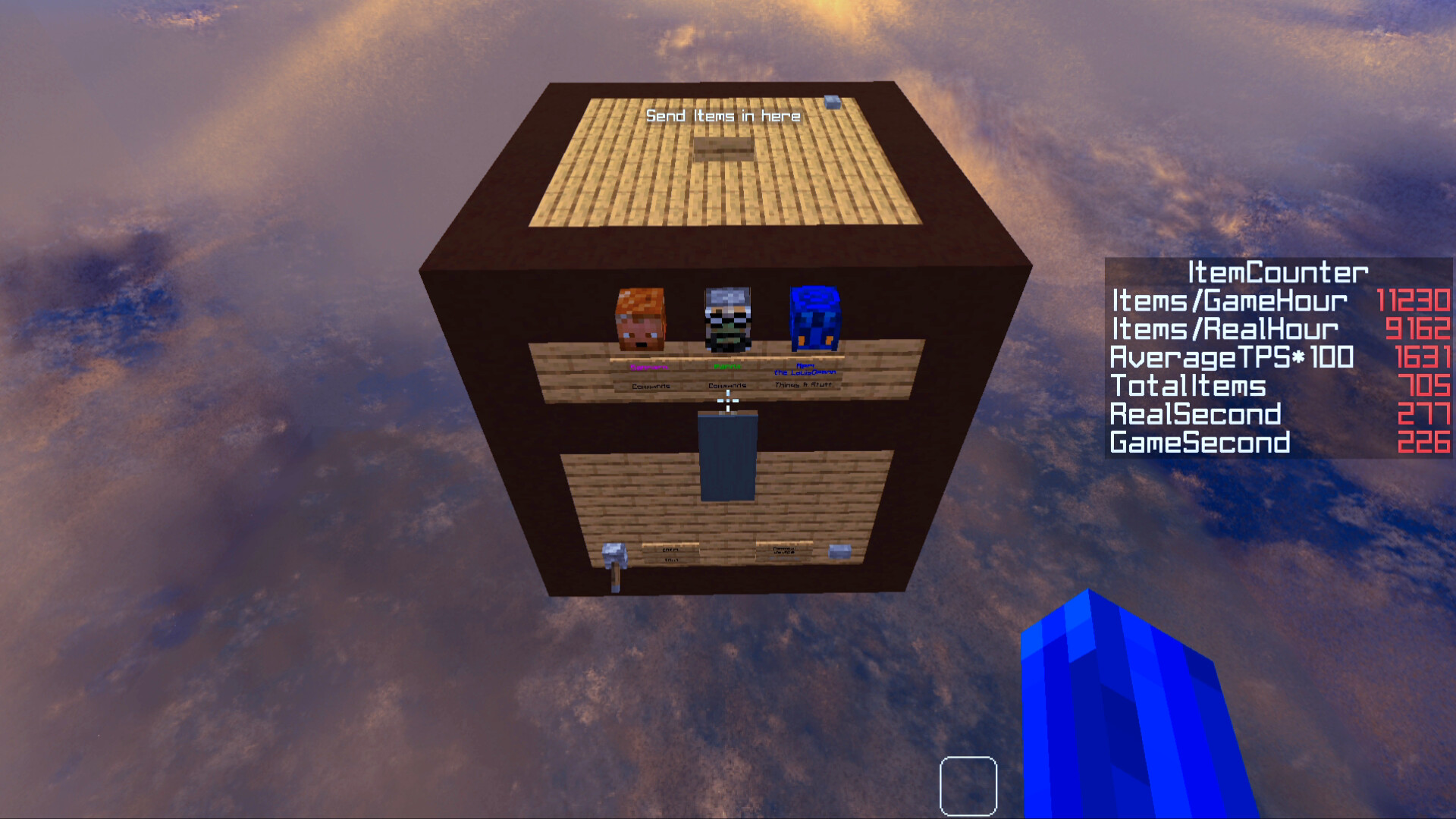 ITEM COUNTER FARM STATS Tool incl. TPS farm lag measuring Minecraft Command Blocks No Mod No ...