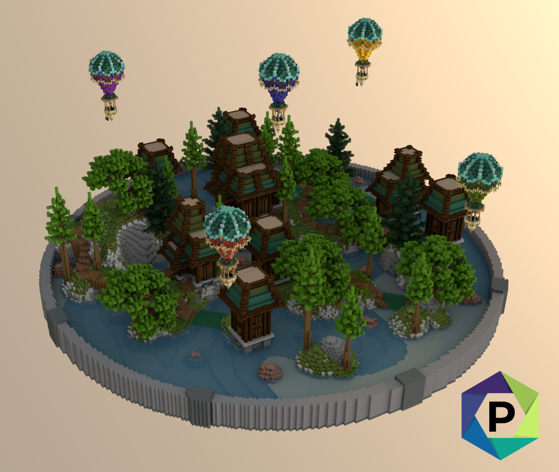 Balloon Town Hub | 1.8+ Minecraft Map