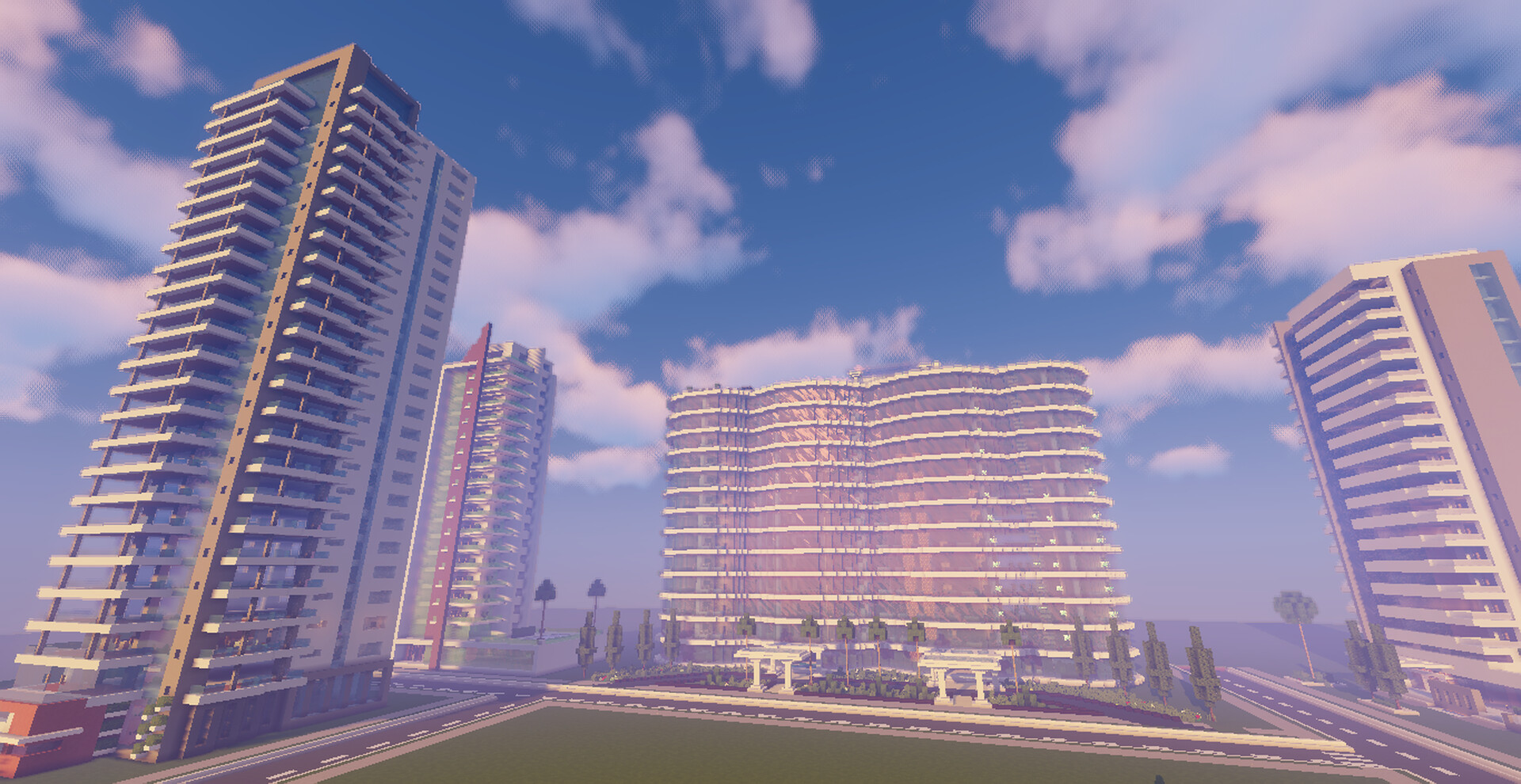 Modern Downtown 4 modern Buildings Minecraft Map