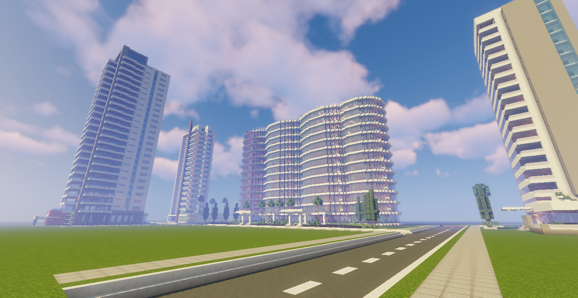 Modern Downtown 4 modern Buildings Minecraft Map