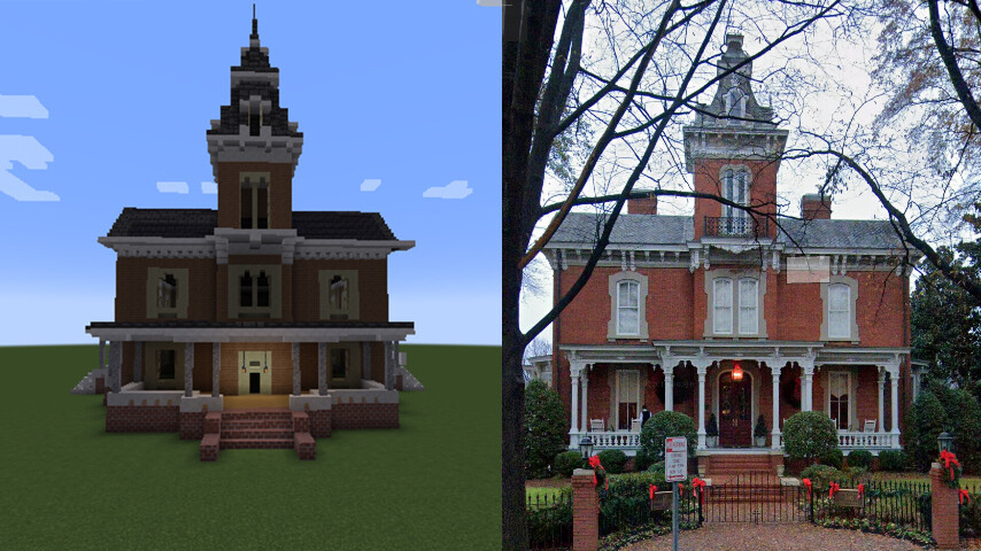 Victorian Italianate / Second Empire house. Minecraft Map