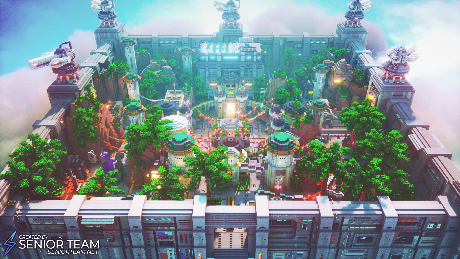 Futuristic Server Spawn Minecraft Map