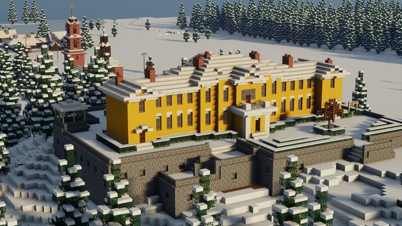 Old Russian Estate on a Hill - near Saint Petersburg, 1893 Minecraft Map