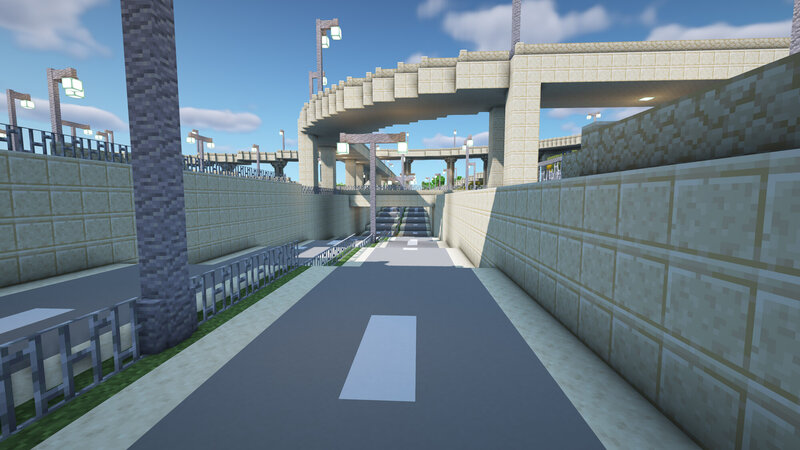 2 large highway interchange and road junction Minecraft Map
