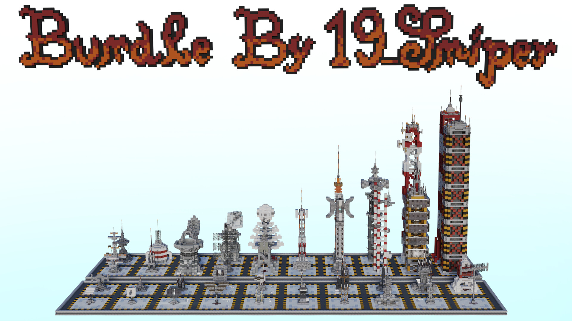 Bundle de 40 Antènnes-radios/paraboles Minecraft Map