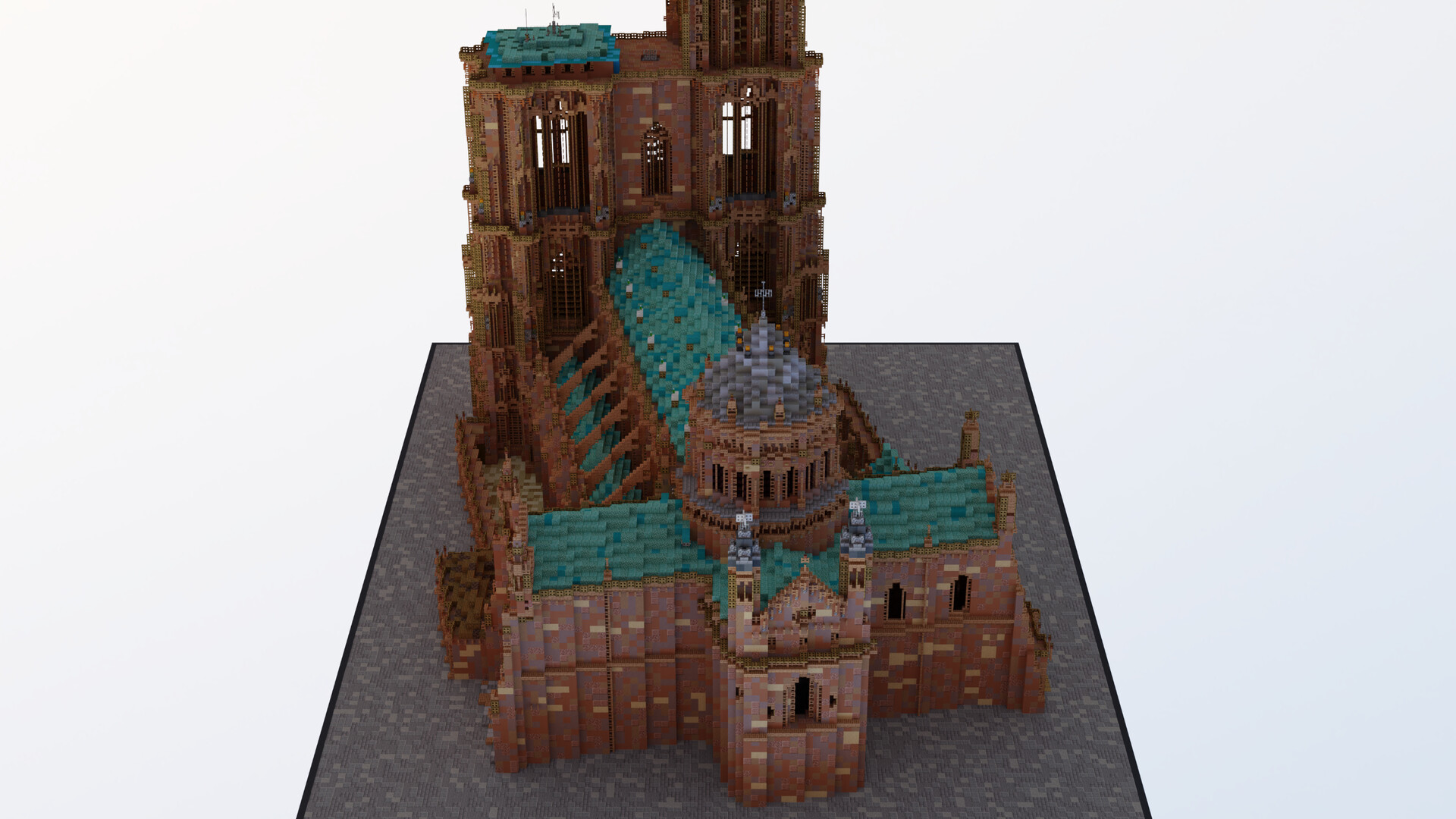Cathédrale Notre Dame de Strasbourg - 1:1 Scale BTE Minecraft Map