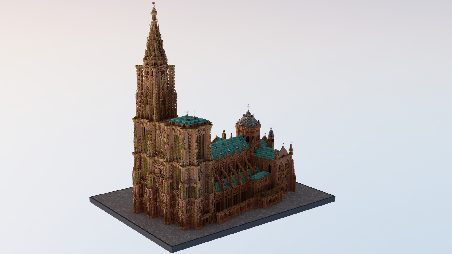 Cathédrale Notre Dame de Strasbourg - 1:1 Scale BTE Minecraft Map