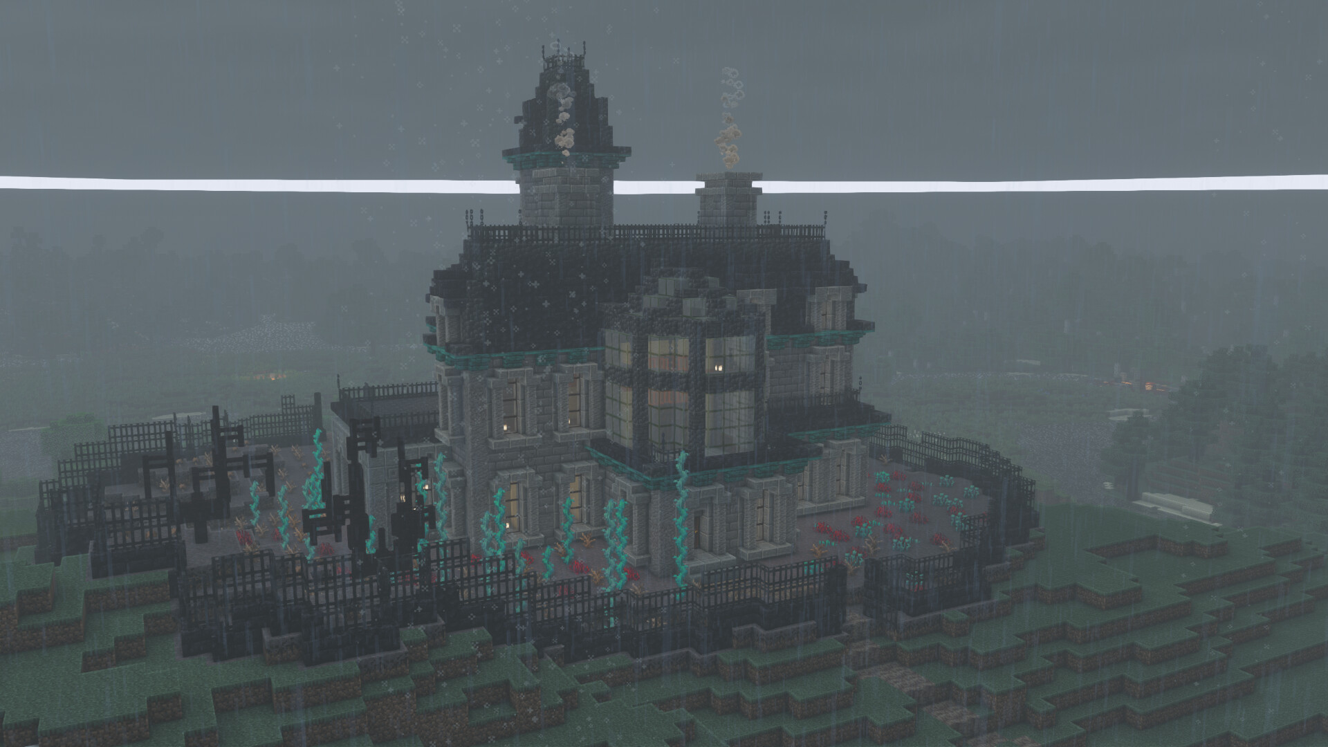 Spooky Addams Family House build - Halloween Haunted House Minecraft Map