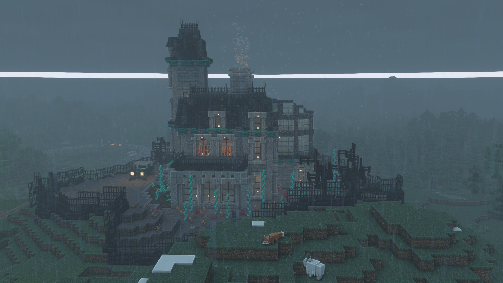 Spooky Addams Family House build - Halloween Haunted House Minecraft Map