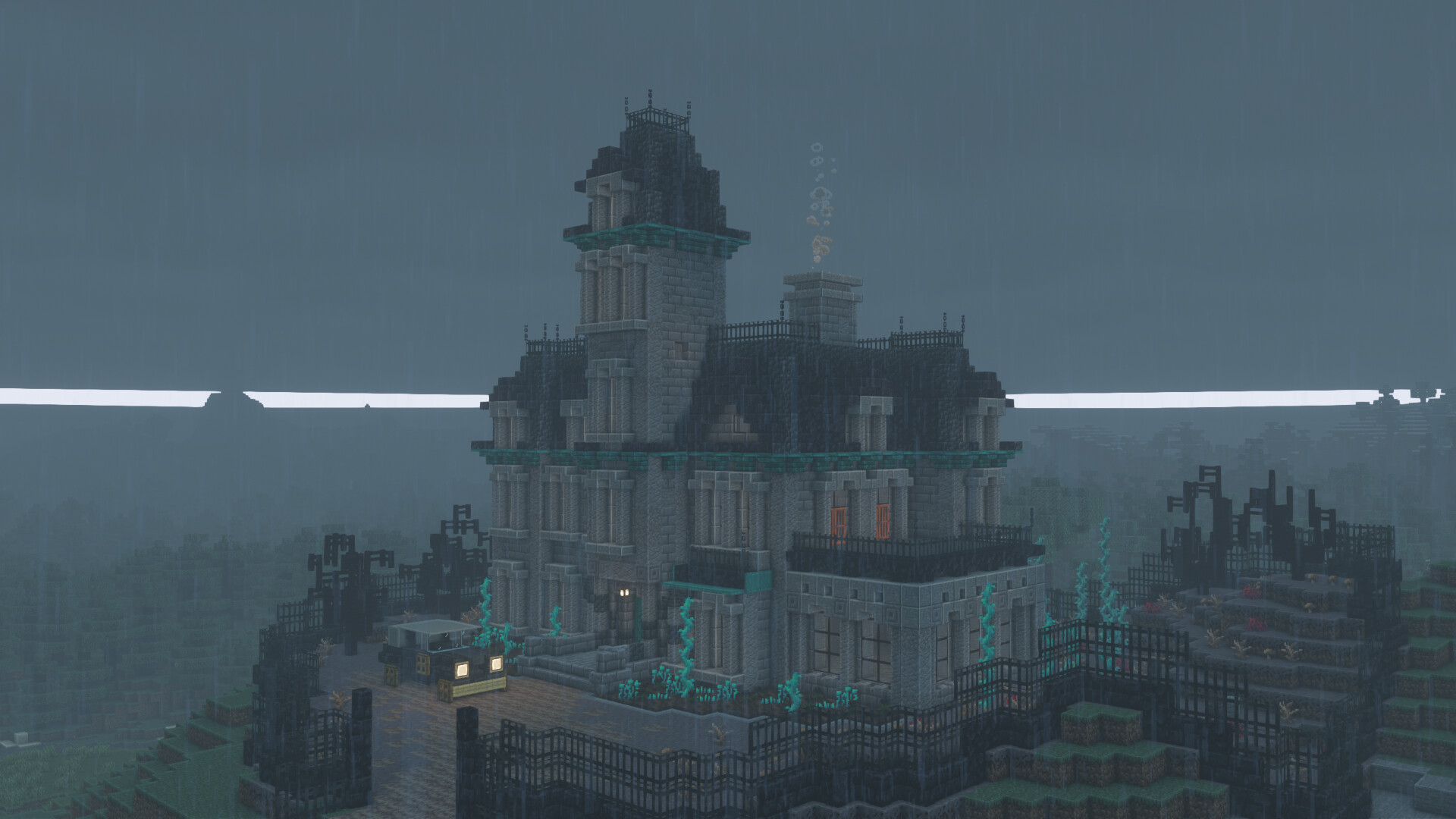 Spooky Addams Family House build - Halloween Haunted House Minecraft Map