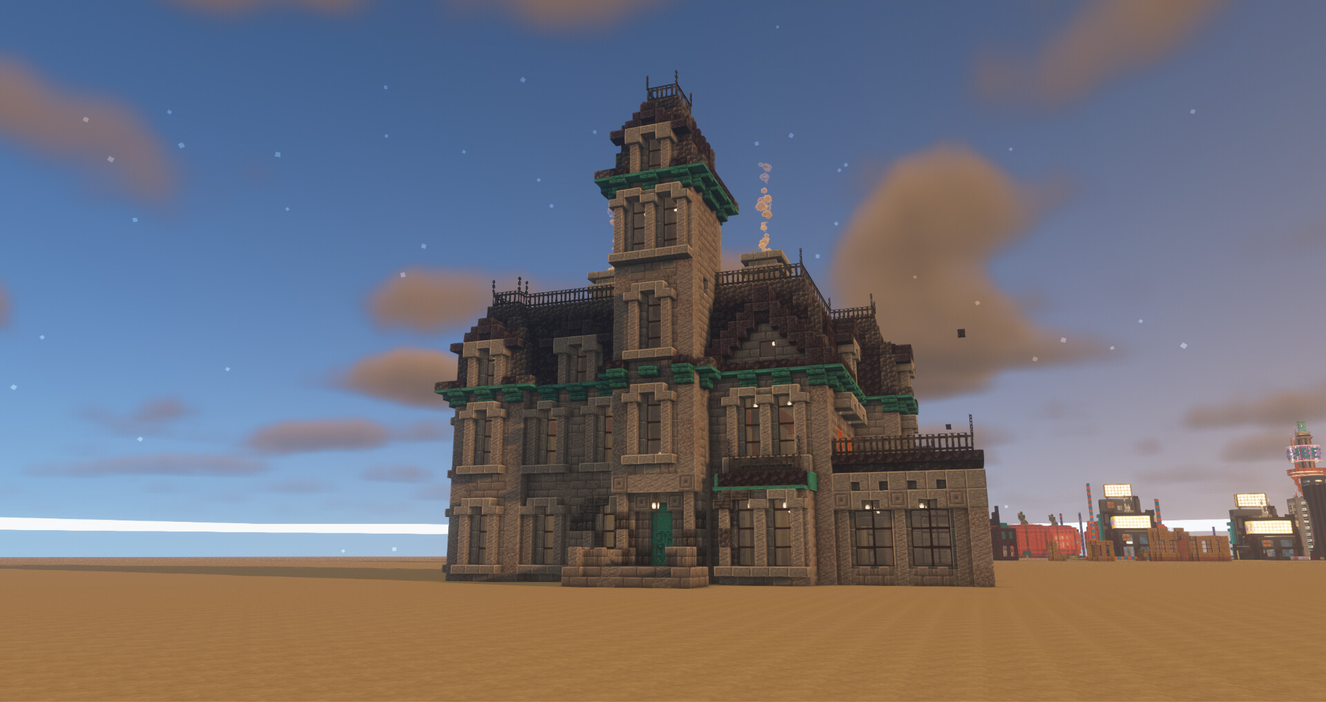 Spooky Addams Family House build - Halloween Haunted House Minecraft Map