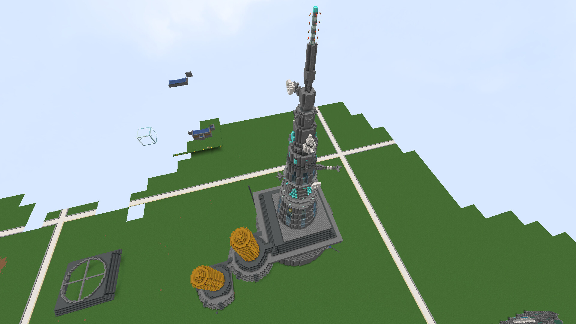 communication tower partial underground Minecraft Map
