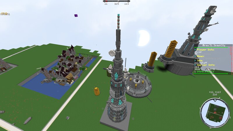 communication tower partial underground Minecraft Map