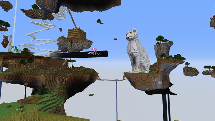 sitting white dog Minecraft Map
