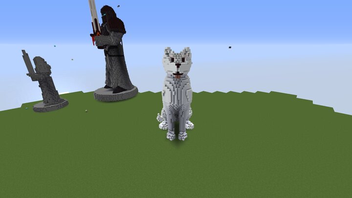 sitting white dog Minecraft Map