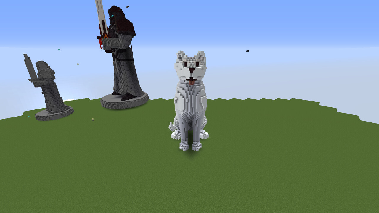 sitting white dog Minecraft Map