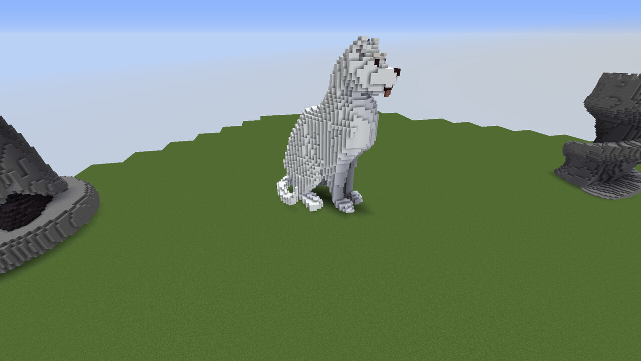 sitting white dog Minecraft Map
