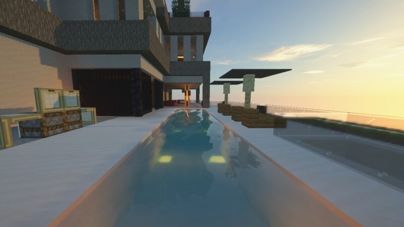 Modern Mansion 1 - Mountain Modern Mansion/House Minecraft Map