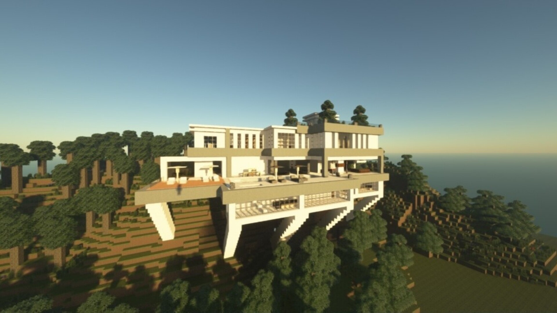 Modern Mansion 1 - Mountain Modern Mansion/House Minecraft Map