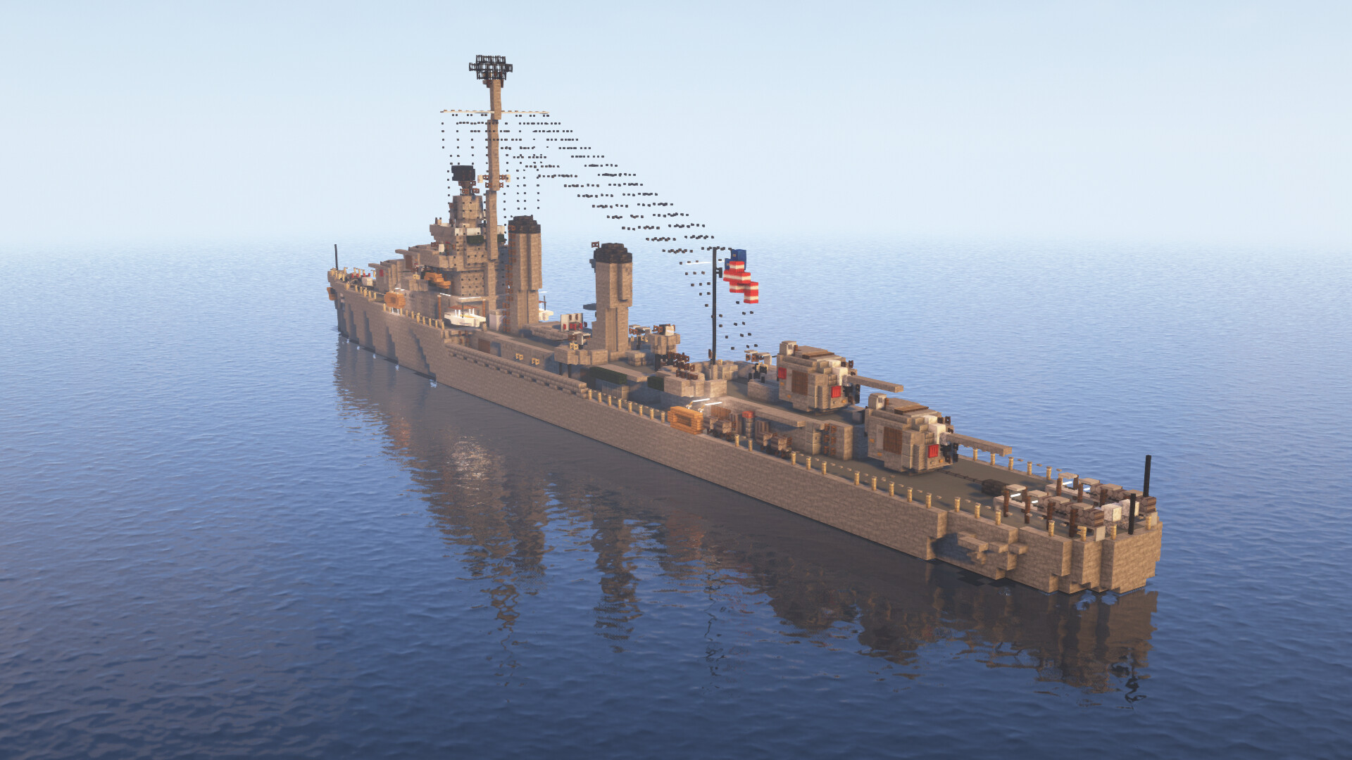 USS Gleaves Destroyer 1.5:1 Scale + Map Download Minecraft Map