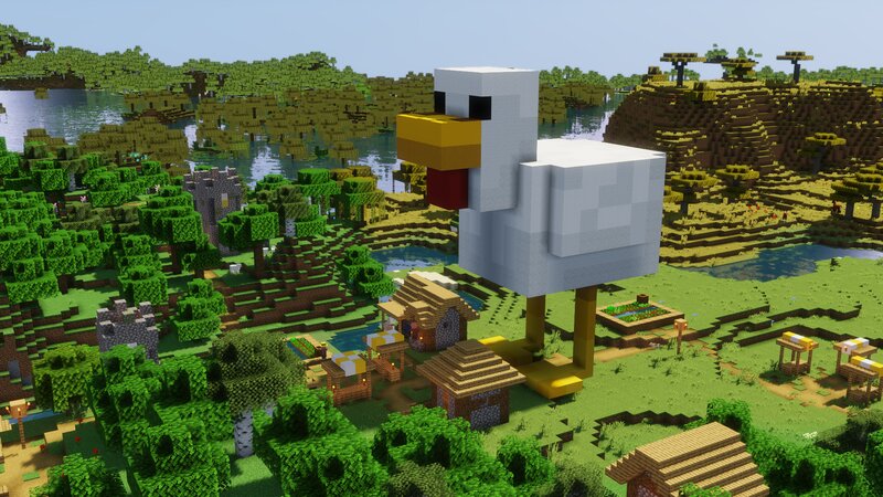 Chicken Mob Statue Minecraft Map