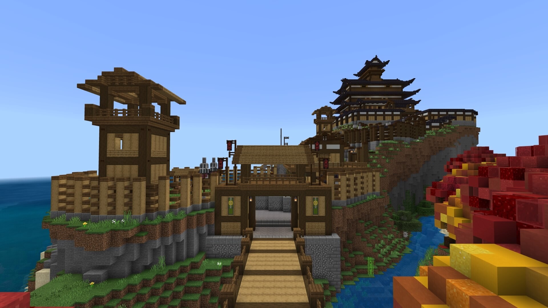 Japanese Castle from Ghost of Tsushima in Minecraft. Minecraft Map