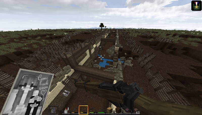 WW1 en Minecraft. Mapa para hacer Raids en una trinchera Minecraft Map