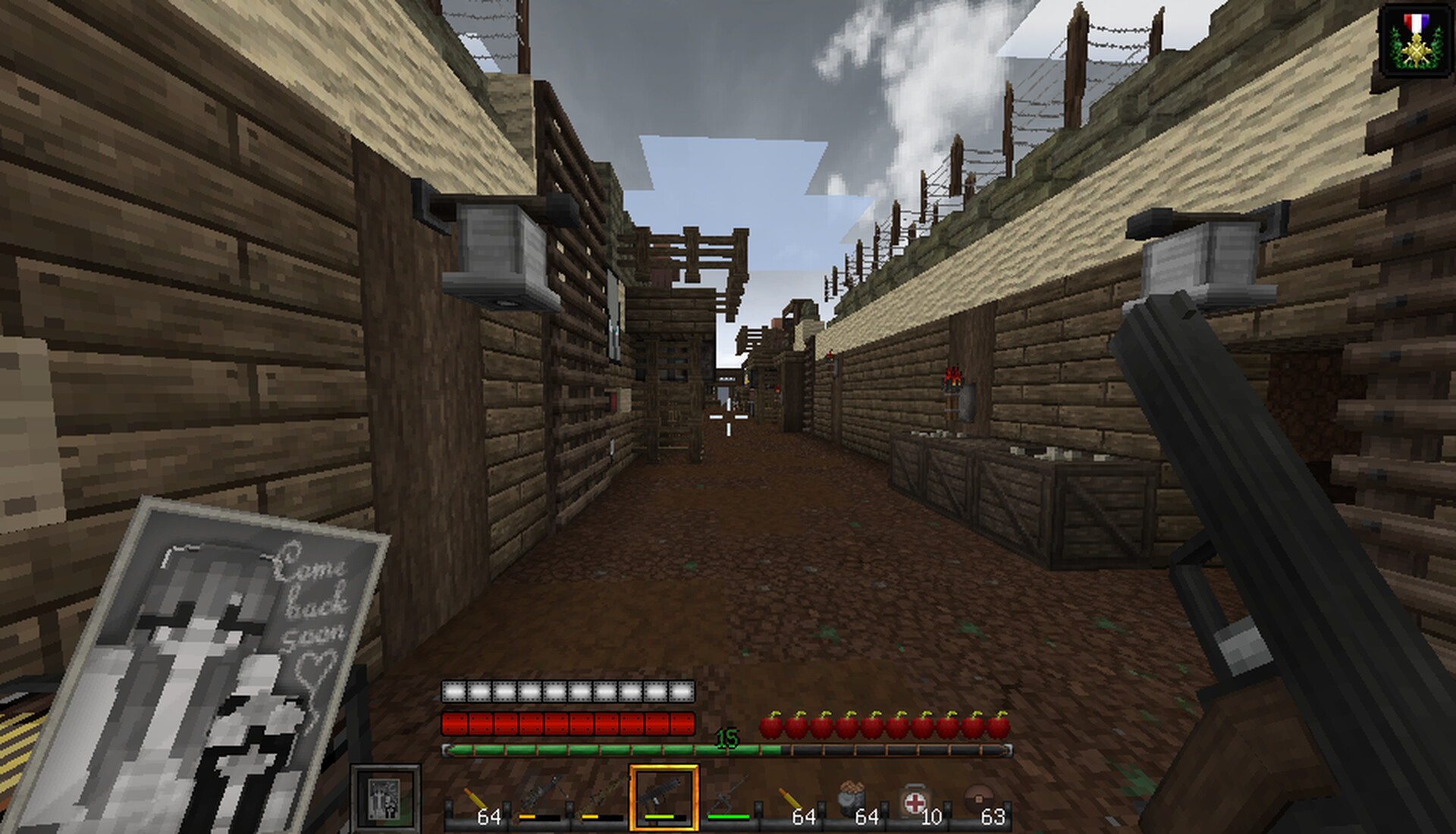 WW1 en Minecraft. Mapa para hacer Raids en una trinchera Minecraft Map
