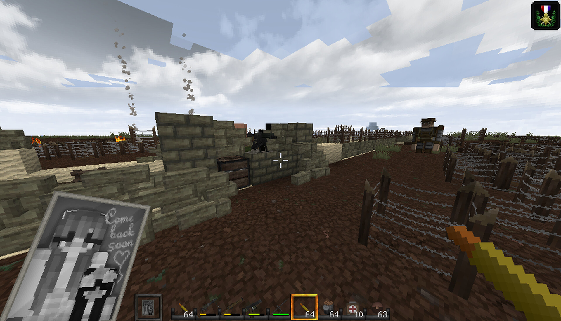 WW1 en Minecraft. Mapa para hacer Raids en una trinchera Minecraft Map