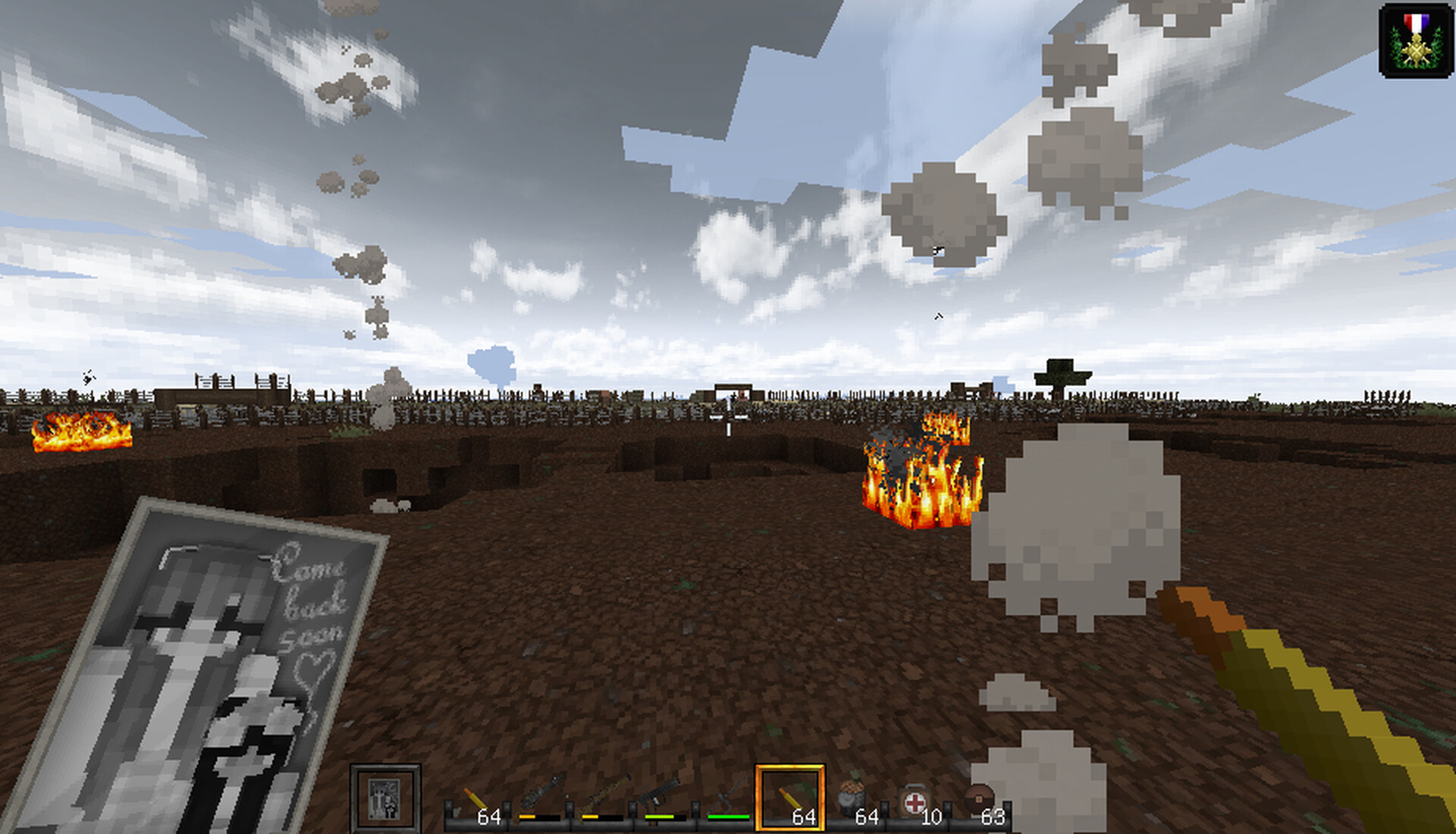 WW1 en Minecraft. Mapa para hacer Raids en una trinchera Minecraft Map